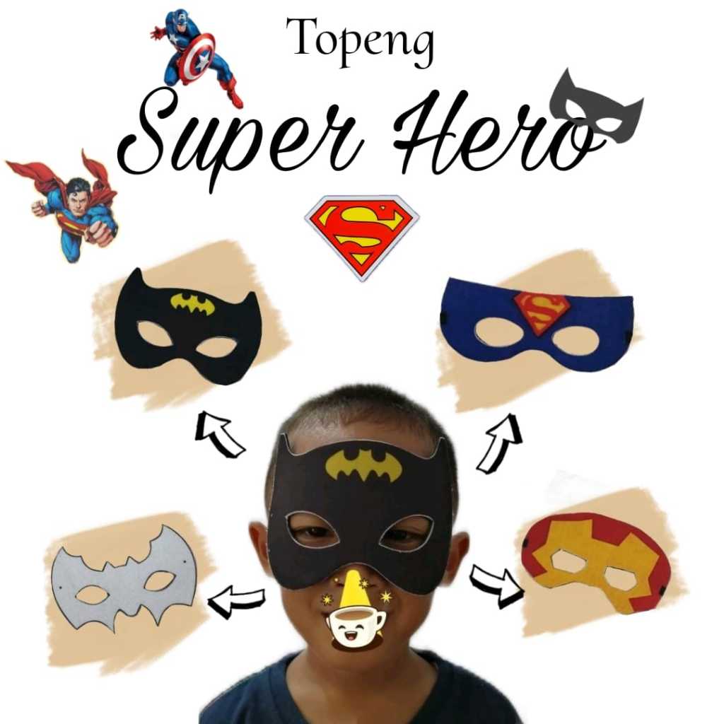 Jual Topeng Superhero Anak Laki-Laki Bahan Kain Topeng Anak Mainan Anak ...
