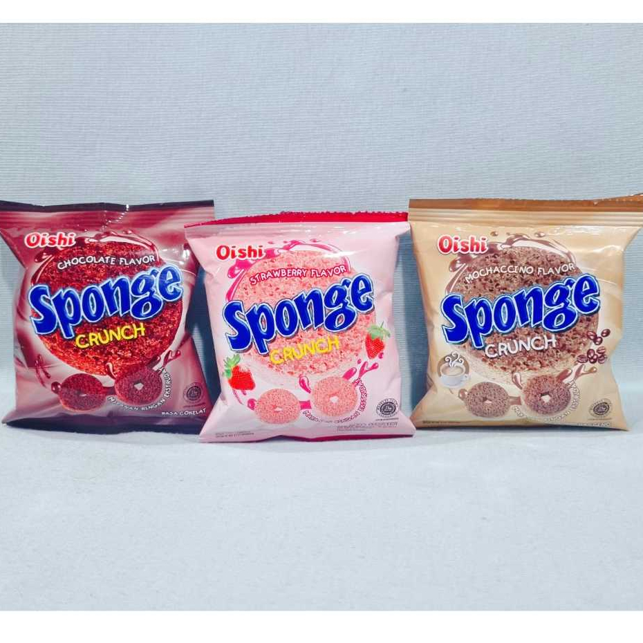 Jual Oishi Sponge Crunch Coklat / Stroberi / Mochaccino (9 gr) | Shopee ...