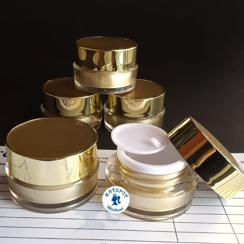 Jual pot cream 10 gr acrilic gold ZUKA | Shopee Indonesia