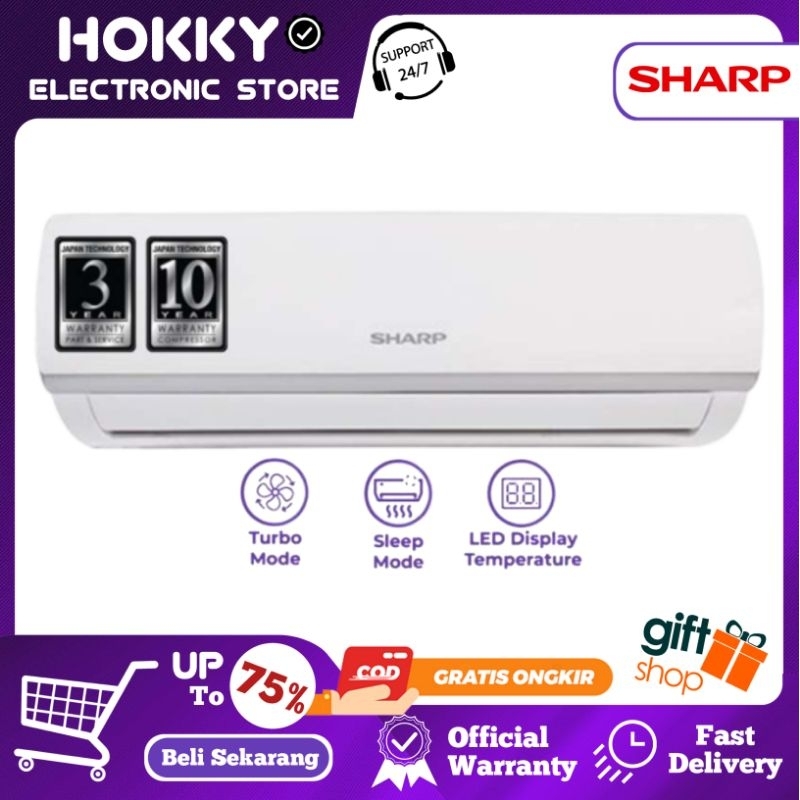 Jual SHARP AH-05ZCY AC SPLIT 1/2 PK STANDART R32 TURBO COOLING GARANSI ...