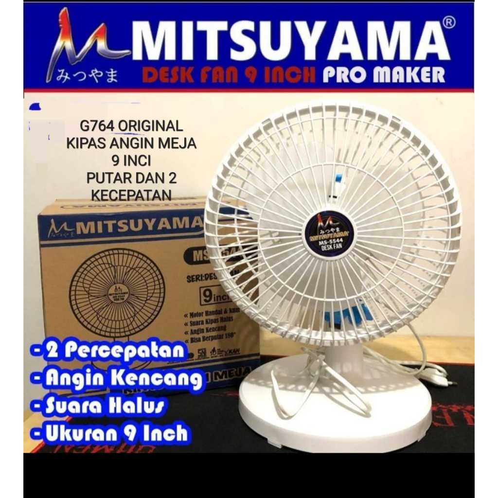 Jual G764 Kipas Angin Meja PUTAR Portable 9 inch Mitsuyama Desk Fan ...