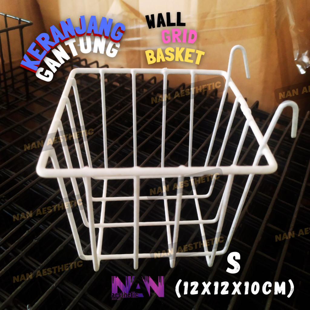 Jual Keranjang besi gantung ram minimalis 25cm rak kesi 25 putih hitam ...