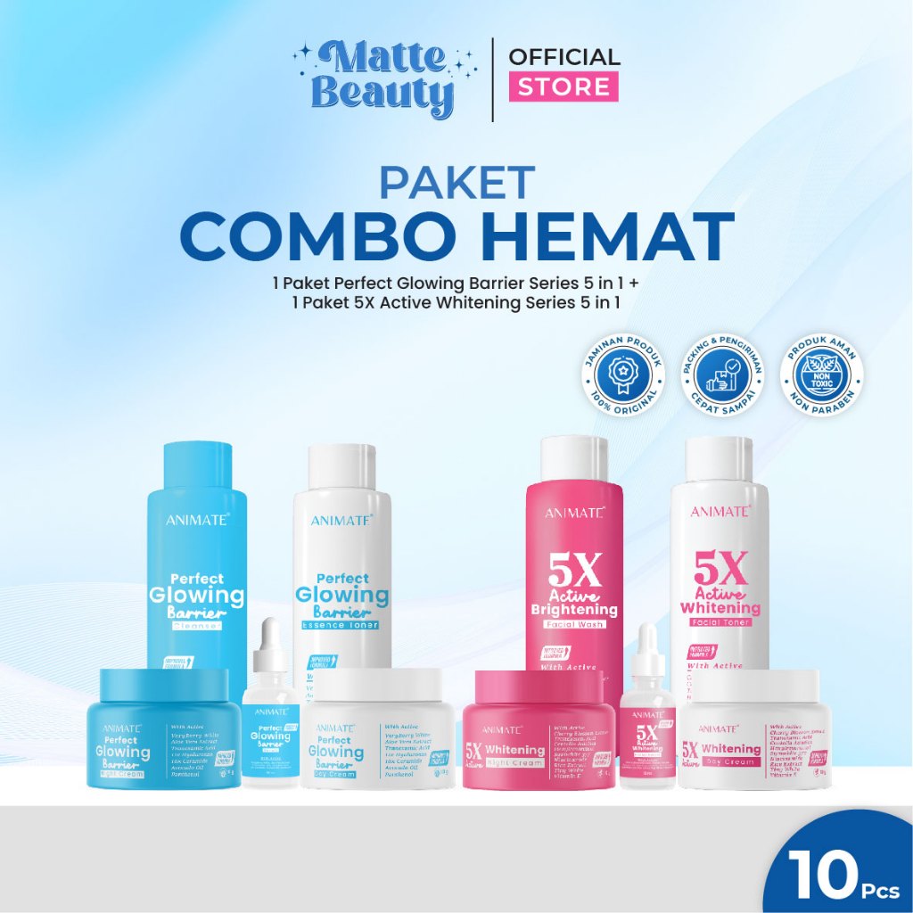 Jual Paket Combo Hemat (Animate 5x Active Whitening Series 5in1 ...