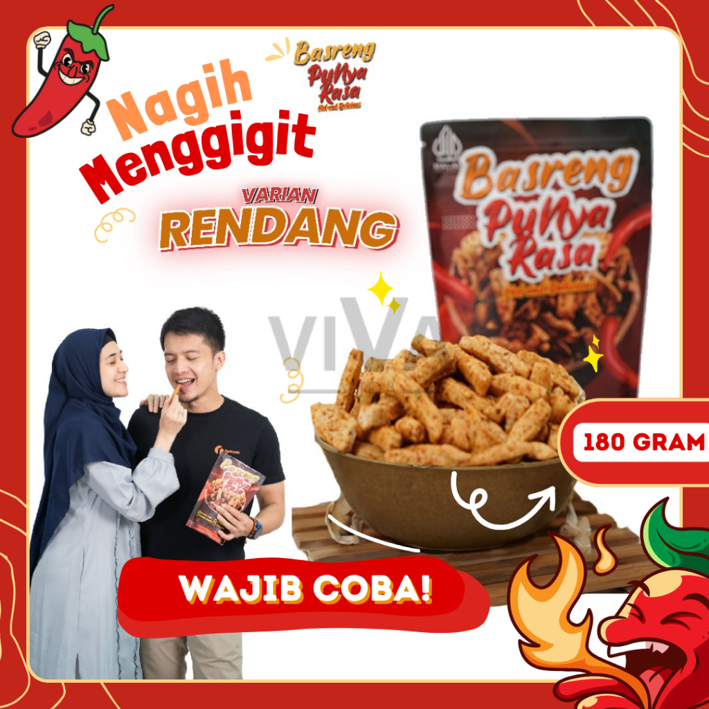Jual Basreng Punya Rasa Cemilan Baso Goreng Stick Rasa Rendang Ekstra ...