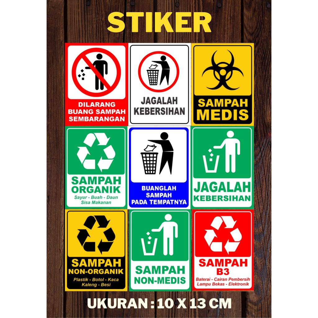 Jual Sticker Himbauan Tempat Sampah Organik, Non Organik, Sampah Medis ...