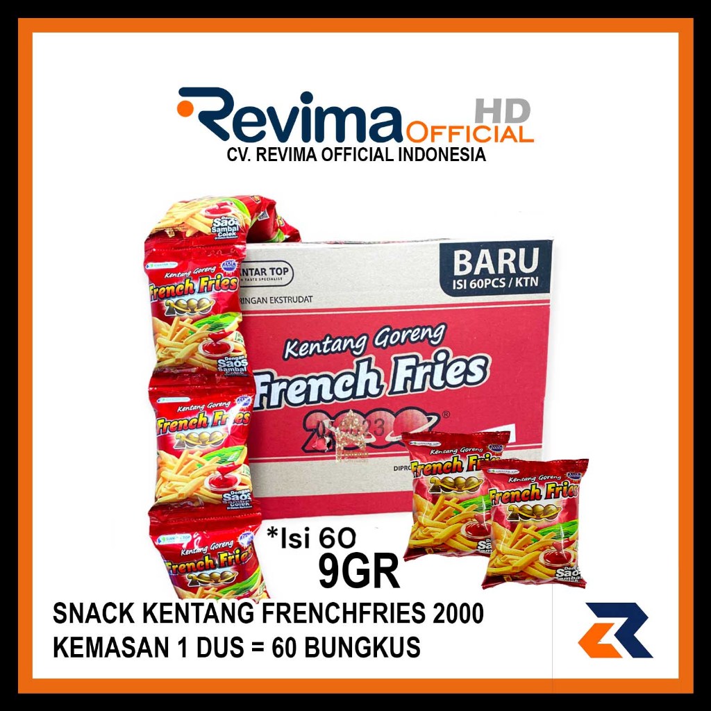 Jual Snack Ciki kentang Goreng FRENCH FRIES 2000 9gr Kemasan 1 Dus isi ...