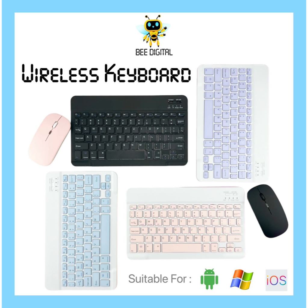 Jual BEEDIGITAL COD Wireless Keyboard 10inch Portable Lightweight Papan ...