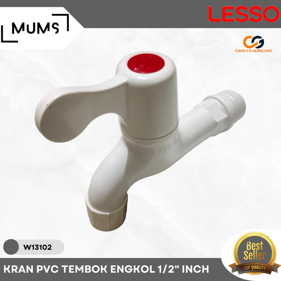Jual Kran Pvc Tembok Engkol Lesso 1/2" Inch Keran Air Plastik Bagus ...