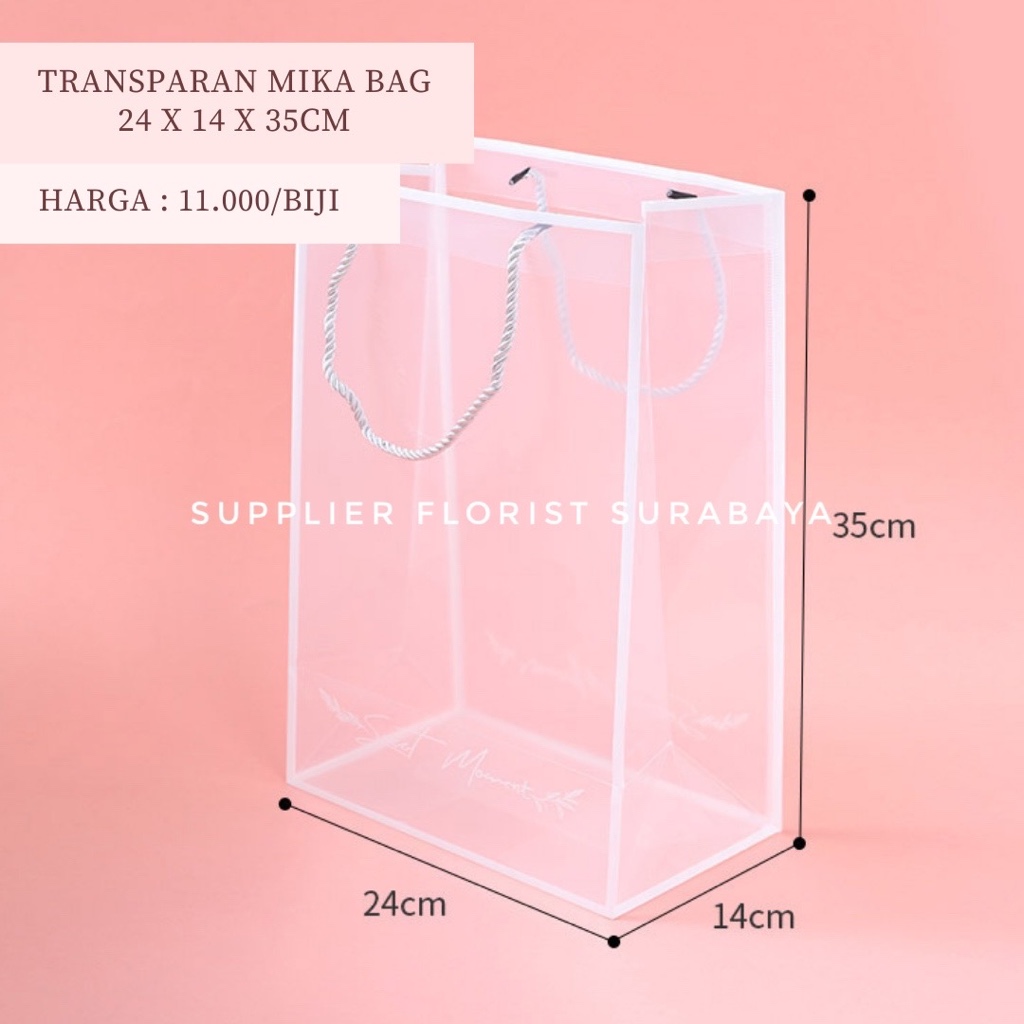 Jual TRANSPARAN MIKA BAG TRANSPARANT TEMBUS PANDANG HANDBAG PAPERBAG ...