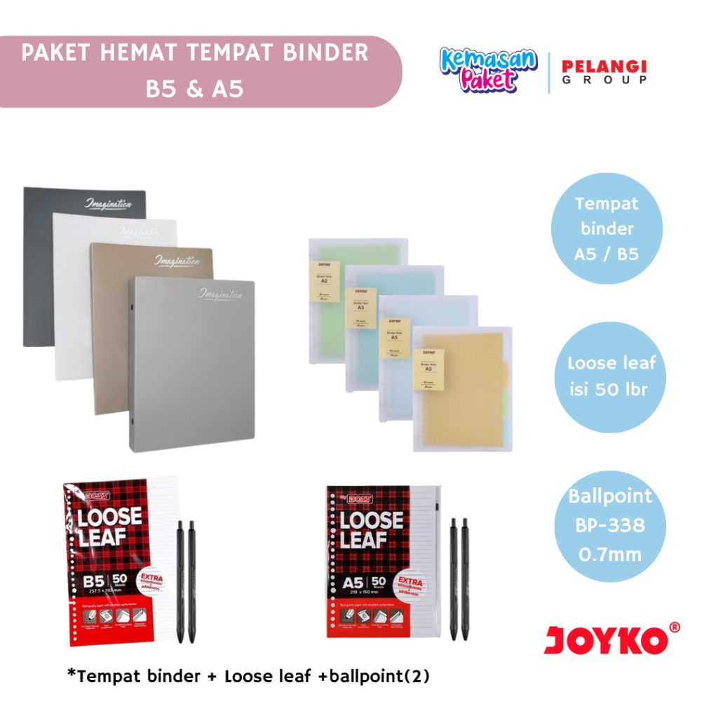 Jual TEMPAT BINDER JOYKO A5 TEMPAT BINDER JOYKO B5 / PAKET HEMAT TEMPAT ...
