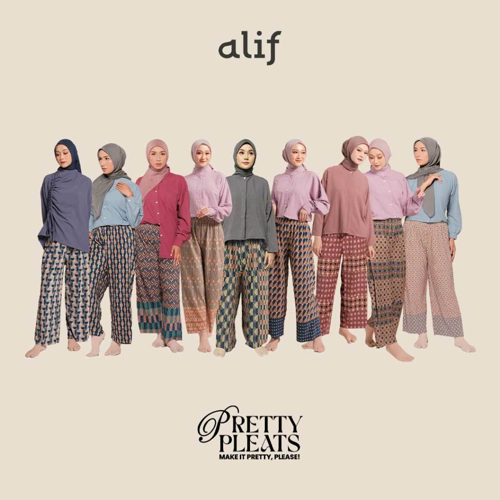 Jual Alif Modern Wear - Pretty Pleats Celana Kulot Pleats Plisket Motif ...