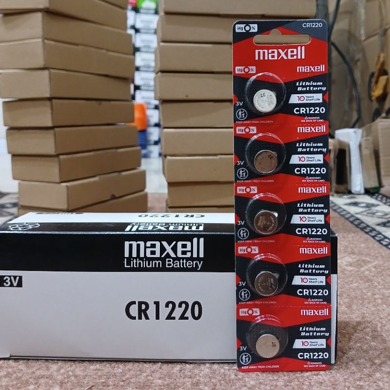 Jual BATERAI MAXELL CR1220 ORIGINAL LITHIUM BATTERY 3 VOLT | Shopee Indonesia
