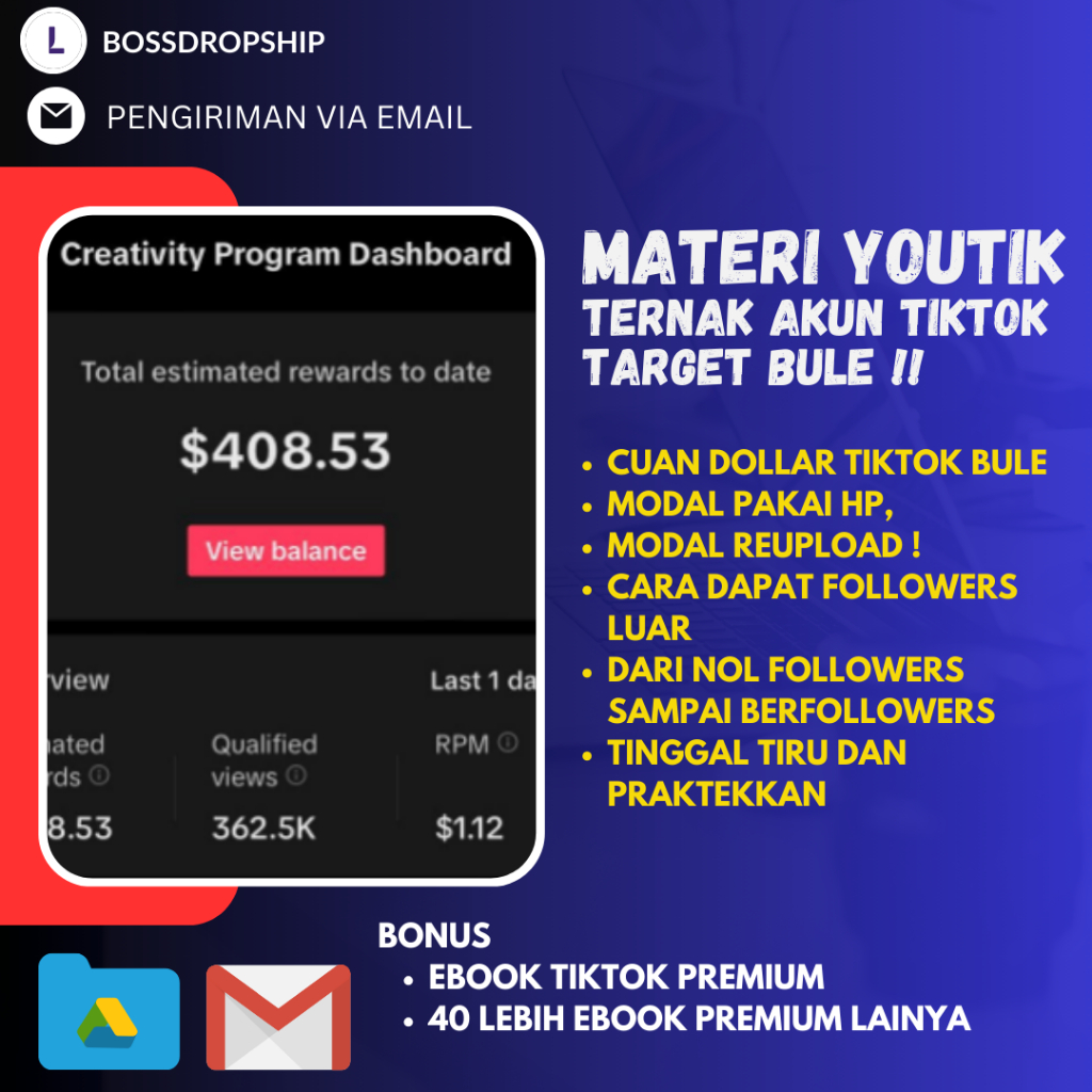 Jual YOUTIK, Cuman Modal HP Cuan Dollar dari Tiktok Bule Tiktok ...