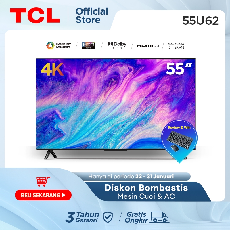 Jual iFFALCON 55 inch Smart 4K UHD TV HDR 10 - Google TV - Google Play ...