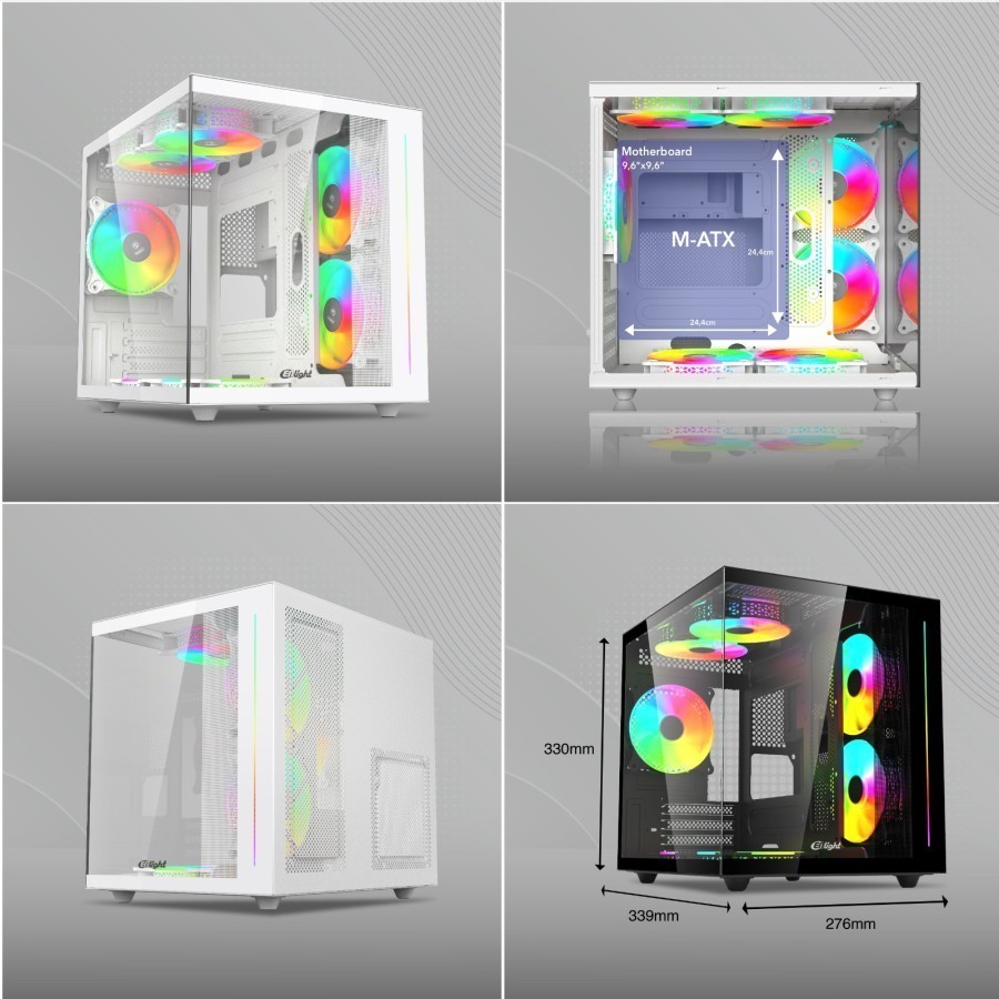 Jual Casing ENLIGHT Z8 - Micro ATX - INCLUDE 3 FAN | Shopee Indonesia