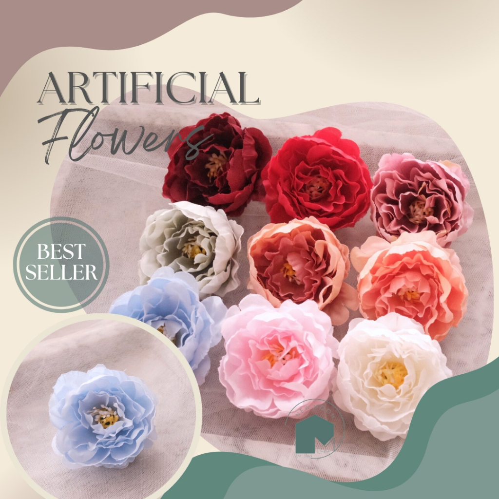 Jual Artificial flower peony rose bunga mawar peony plastik 6 cm premium bunga palsu silk ...