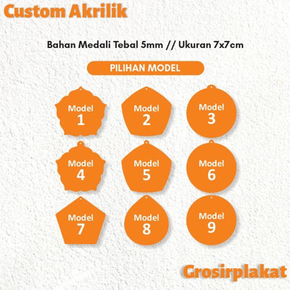 Jual BAHAN MEDALI AKRILIK 5mm BENING SEGI LIMA UNTUK KEPERLUAN WISUDA ...