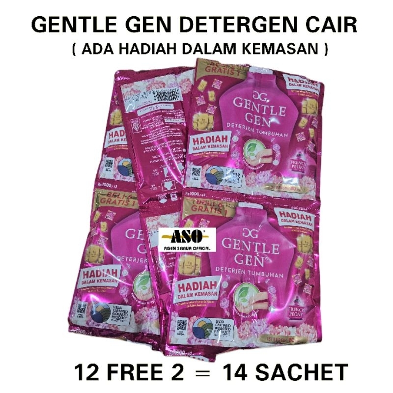 Jual GENTLE GEN Detergen Cair 80ml sabun cuci baju ( isi 14 sachet ...