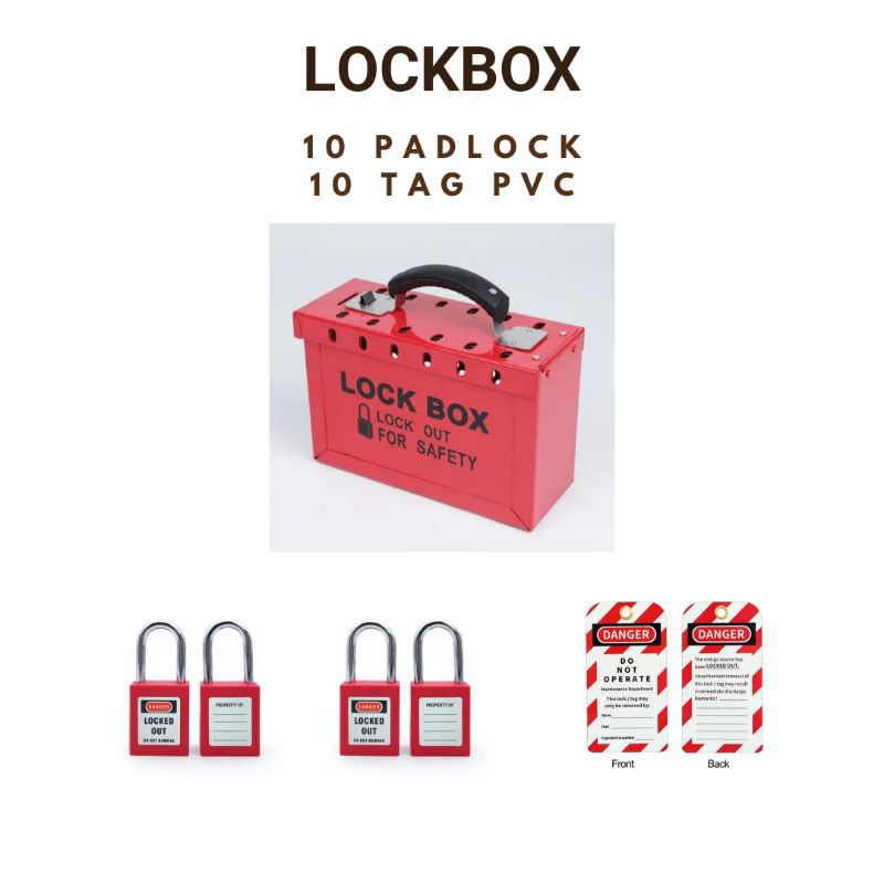 Jual Lockout Tag out Lock Box Kit Portable Safety Padlock | Shopee ...