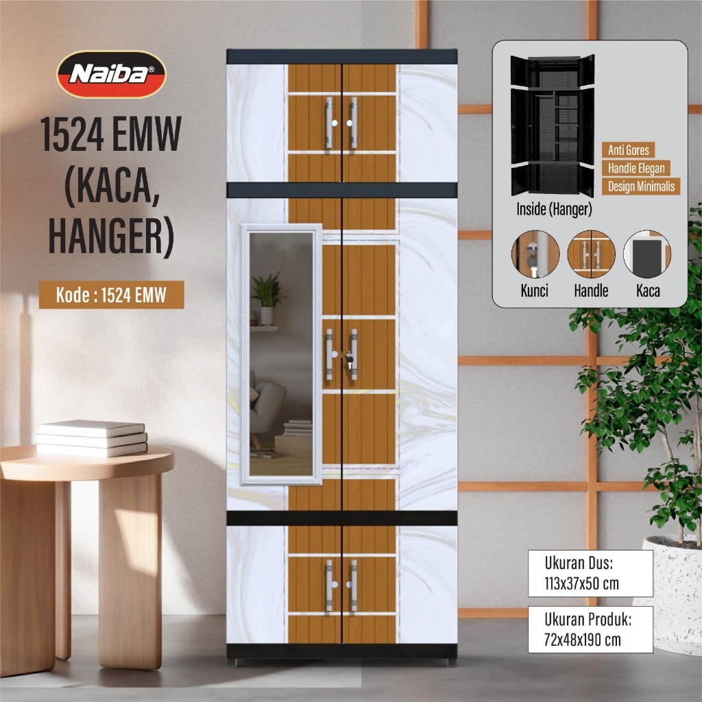 Jual Naiba 1524 / 1504 - Lemari Gantung Naiba Kaca / Lemari Hanger ...