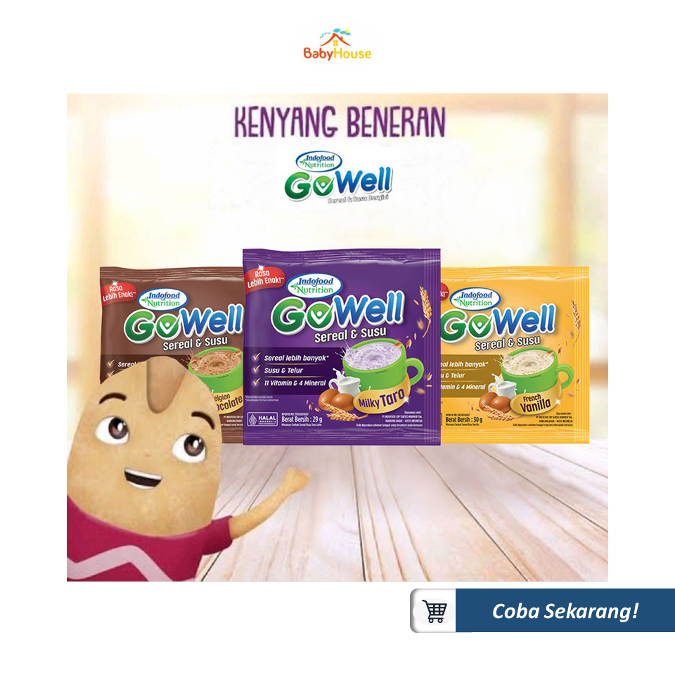 Jual Gowell Sereal Susu Coklat/Taro/Vanilla | Shopee Indonesia