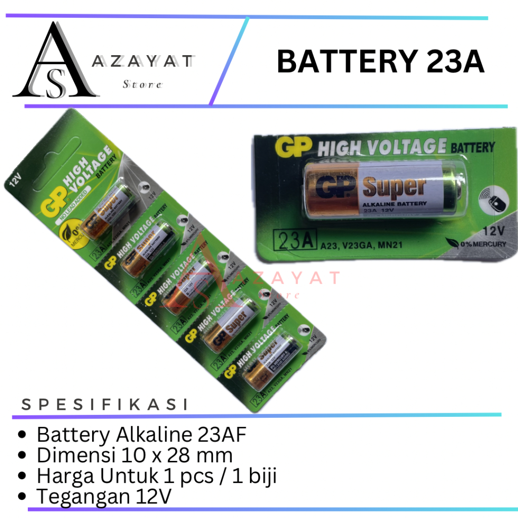 Jual Battery Alkaline 23A 12V A23 V23GA MN21 A23AF Batrai Remot Mobil Batt | Shopee Indonesia