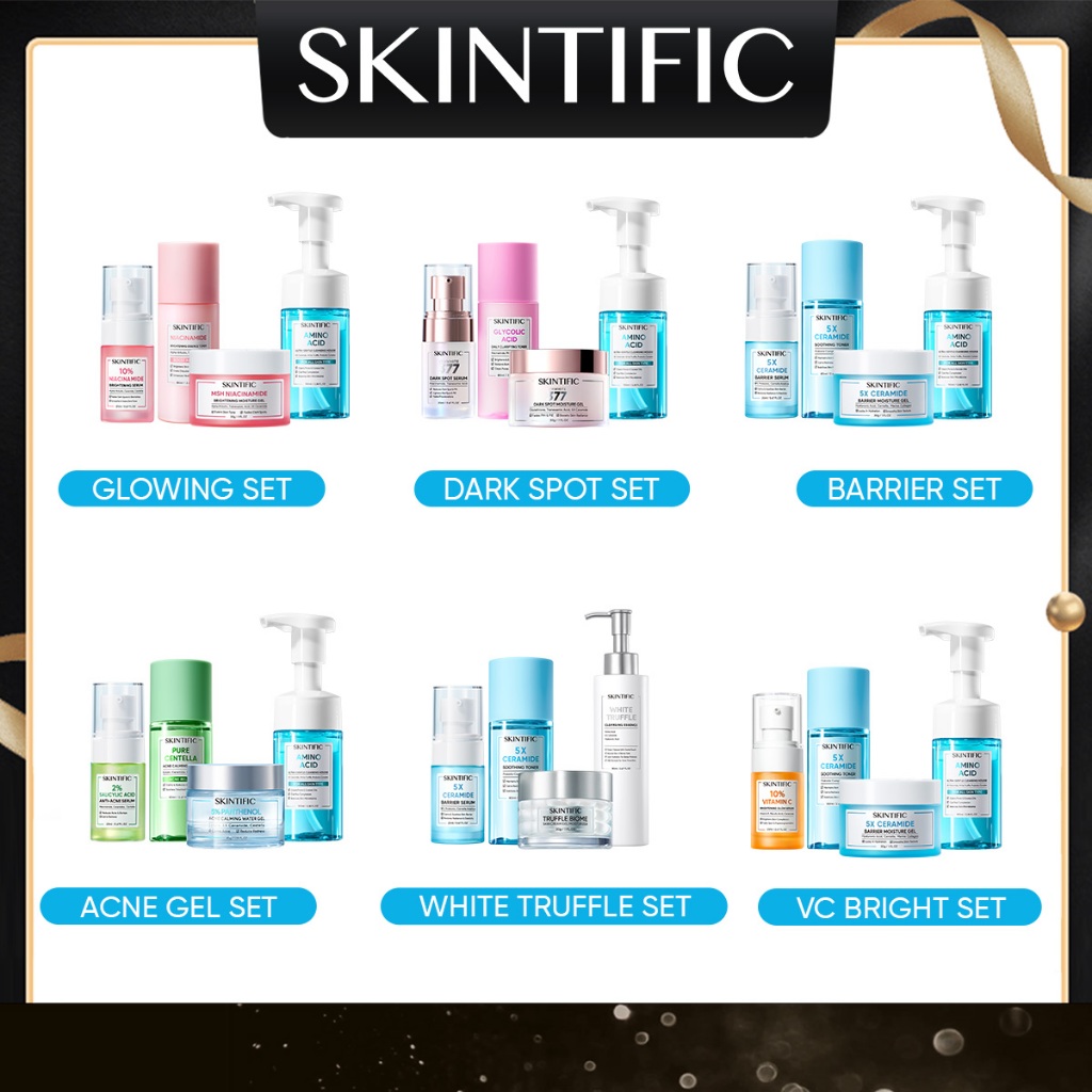 Jual Skintific 4pcs Paket Skincare with serum - Low pH Cleanser ...