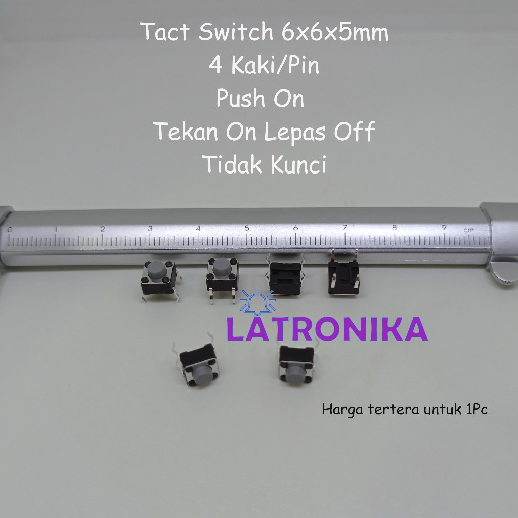 Jual Tactile Switch Push Button Saklar Kecil Push On Tact 6x6x5mm Tekan ...