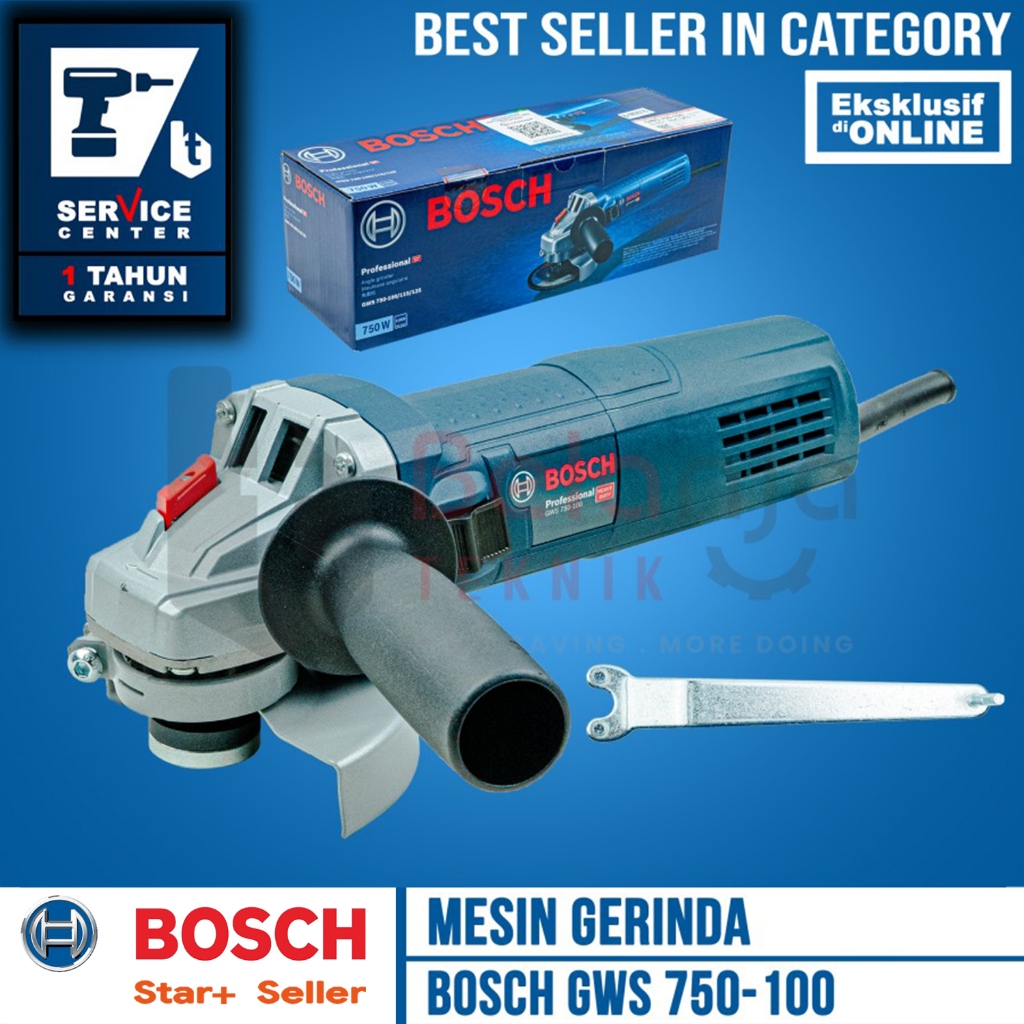 Jual Bosch Mesin Gerinda Tangan GWS 750-100 4 Inch 750 Watt GWS750-100 ...