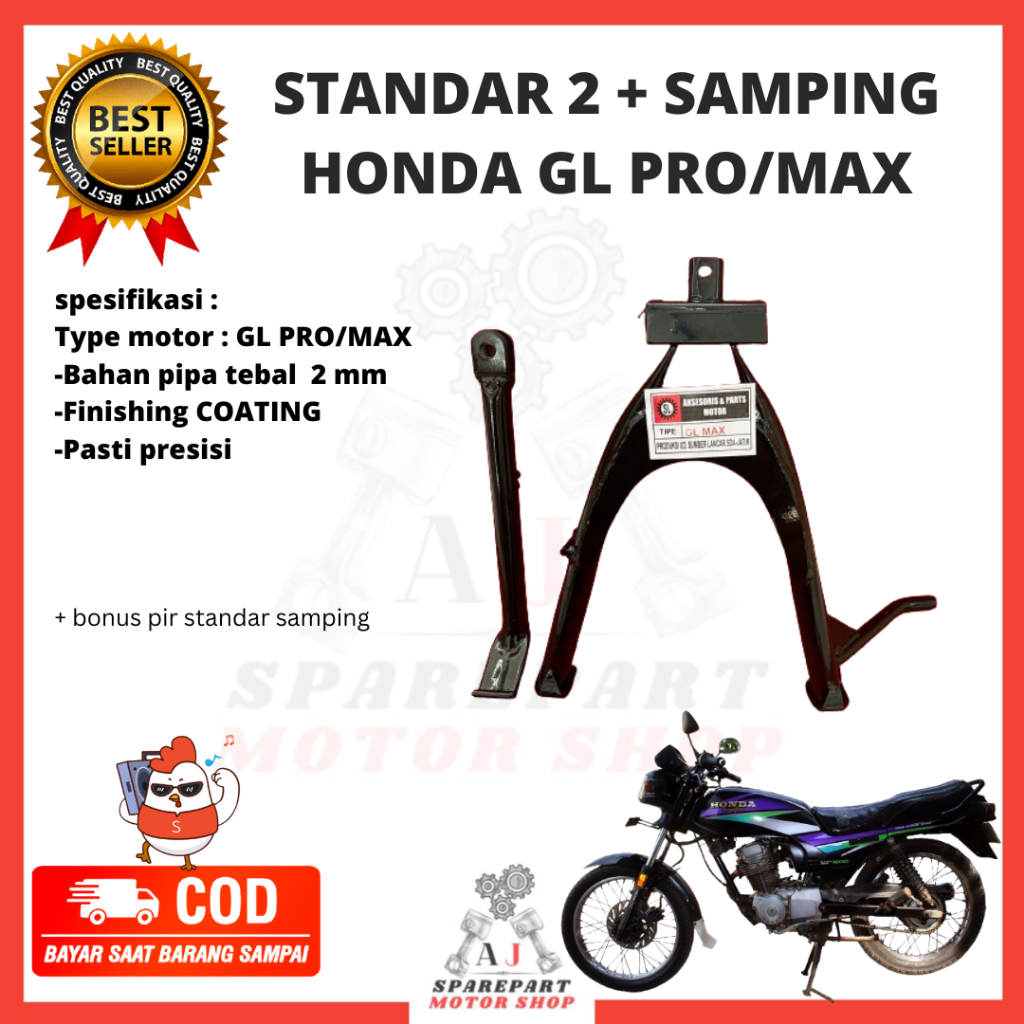 Jual Standar 2 Standar Tengah Standar Samping Jagang Motor Honda GL PRO ...