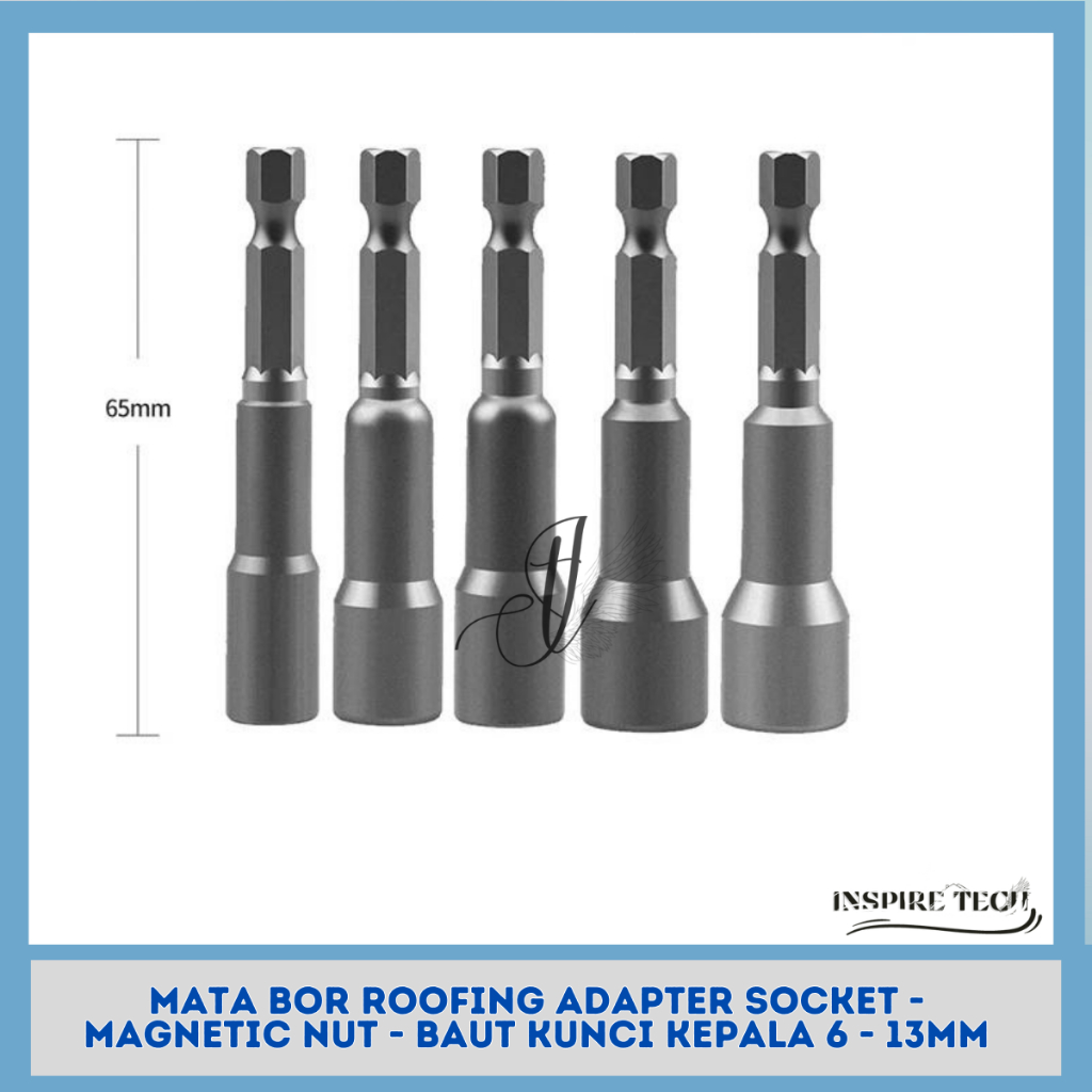 Jual Mata Bor Kunci Shock MAGNETIC NUT ROOFING BAUT KUNCI KEPALA 6 - 13MM ADAPTER SOCKET ...