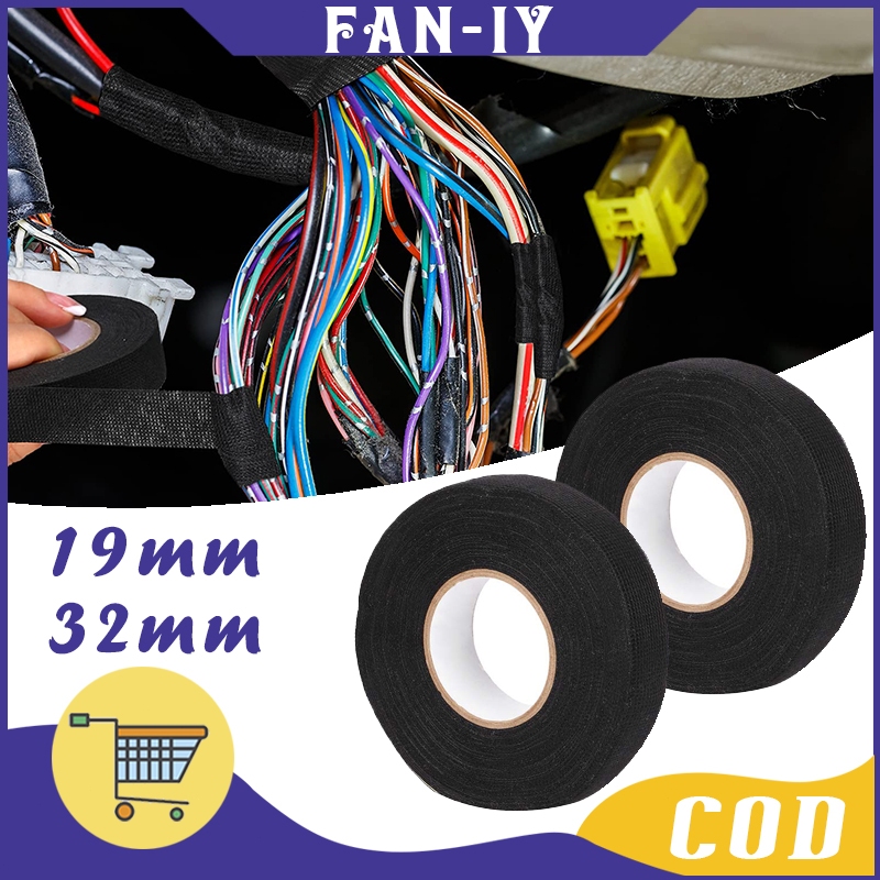 Jual 25M Kabel Tape Mobil Lakban Cloth Tape Hitam Lakban Kain Isolasi ...