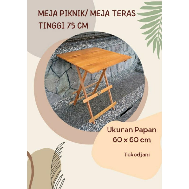 Jual Meja Kafe/ Meja Tamu/ Meja Portable/ Meja Lipat Kayu Jati Ukuran ...