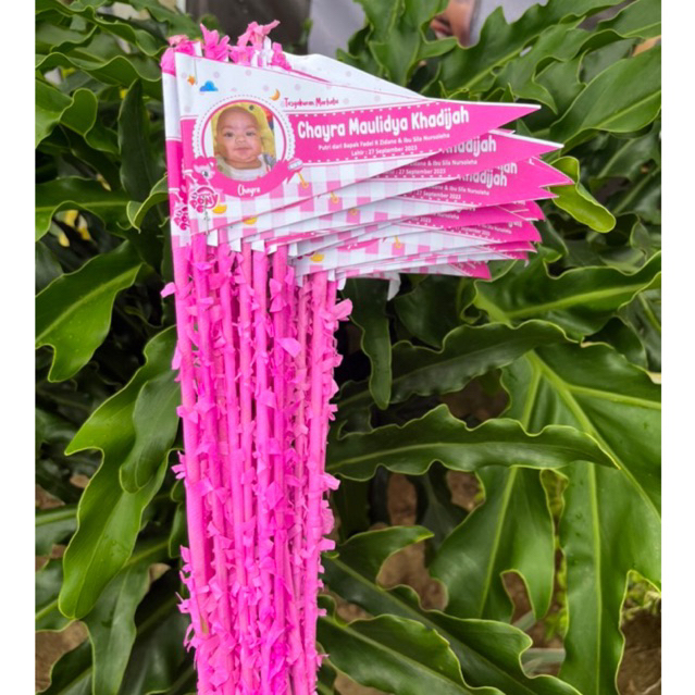 Jual Bendera + Tiang Aqiqah Syukuran Marhaba Tedak Siten Custom FREE ...