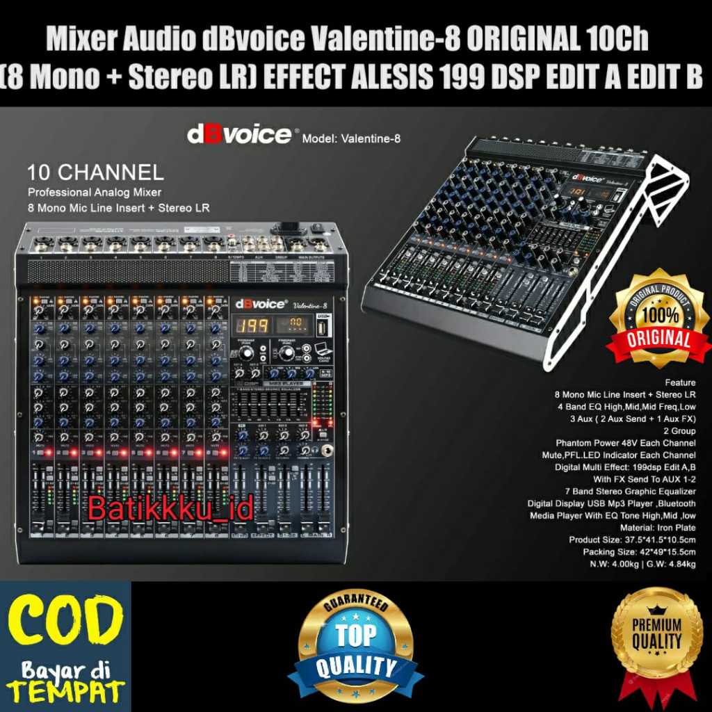 Jual Mixer Audio dBvoice Valentine 8 Valentine8 ORIGINAL 10CH NEW 199 ...
