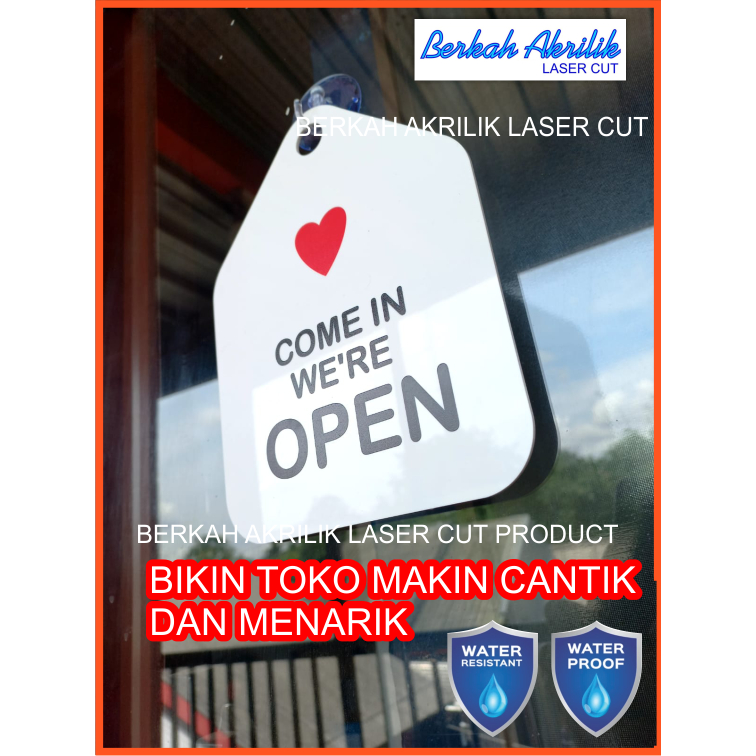 Jual Acrylic Signage Open Close/Akrilik Open Close | Shopee Indonesia
