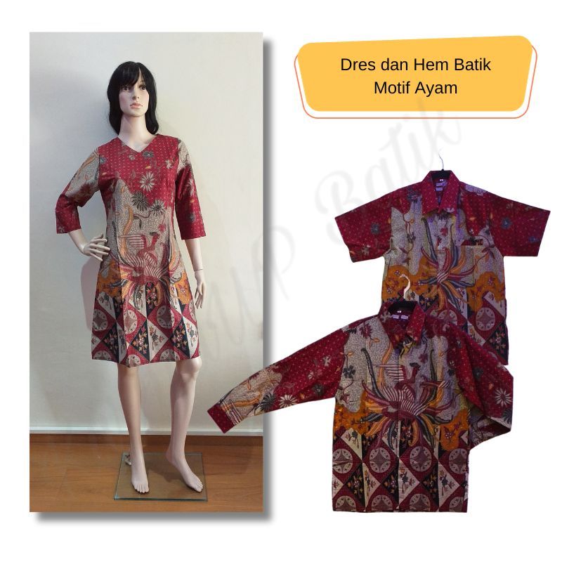 Jual Batik Sepasang Motif Ayam Marun | Shopee Indonesia