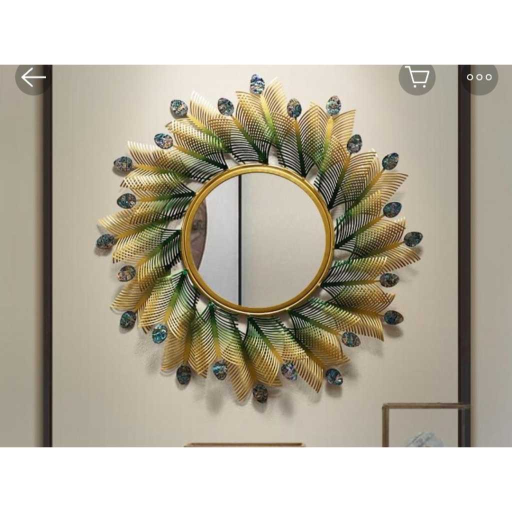 Jual Pajangan Dinding Nordic / Cermin Hiasan Motif Bulu Merak / Peacock ...