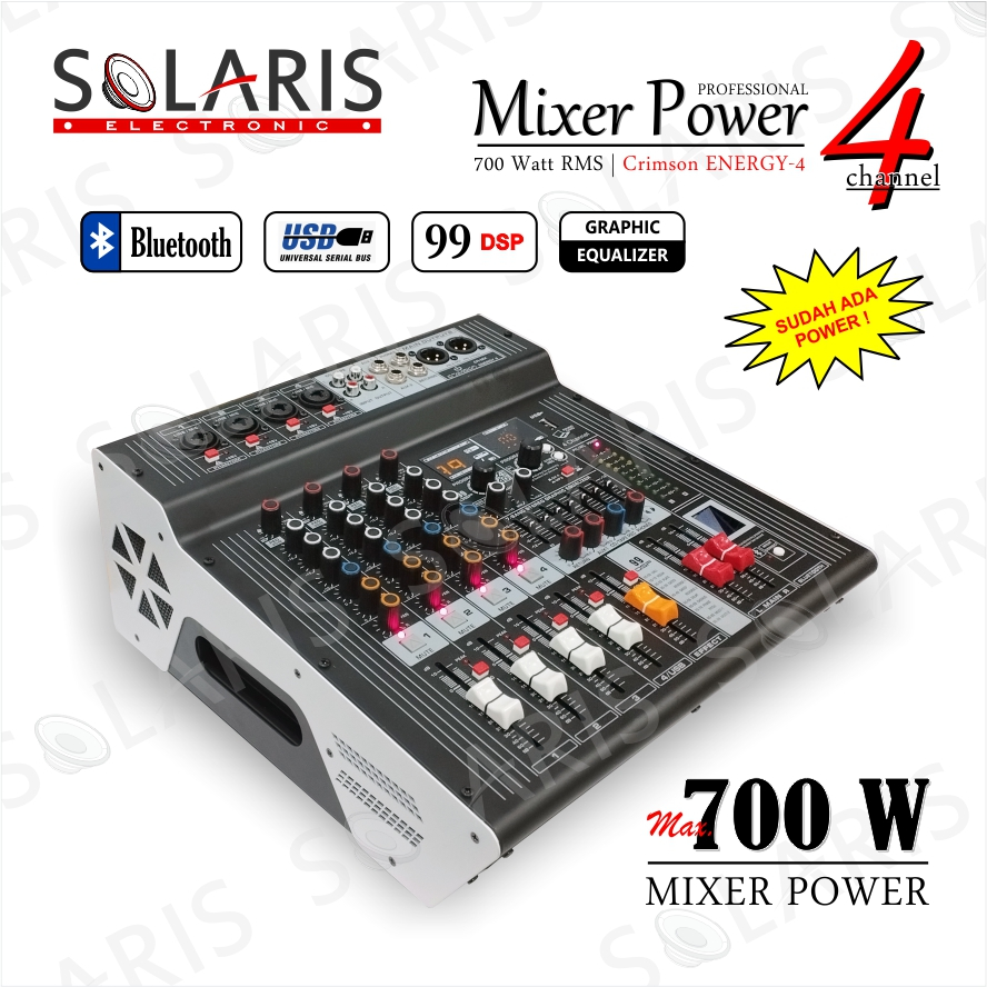 Jual POWER MIXER 4 Channel 700 Watt CRIMSON Tipe ENERGY 4 ORIGINAL ...