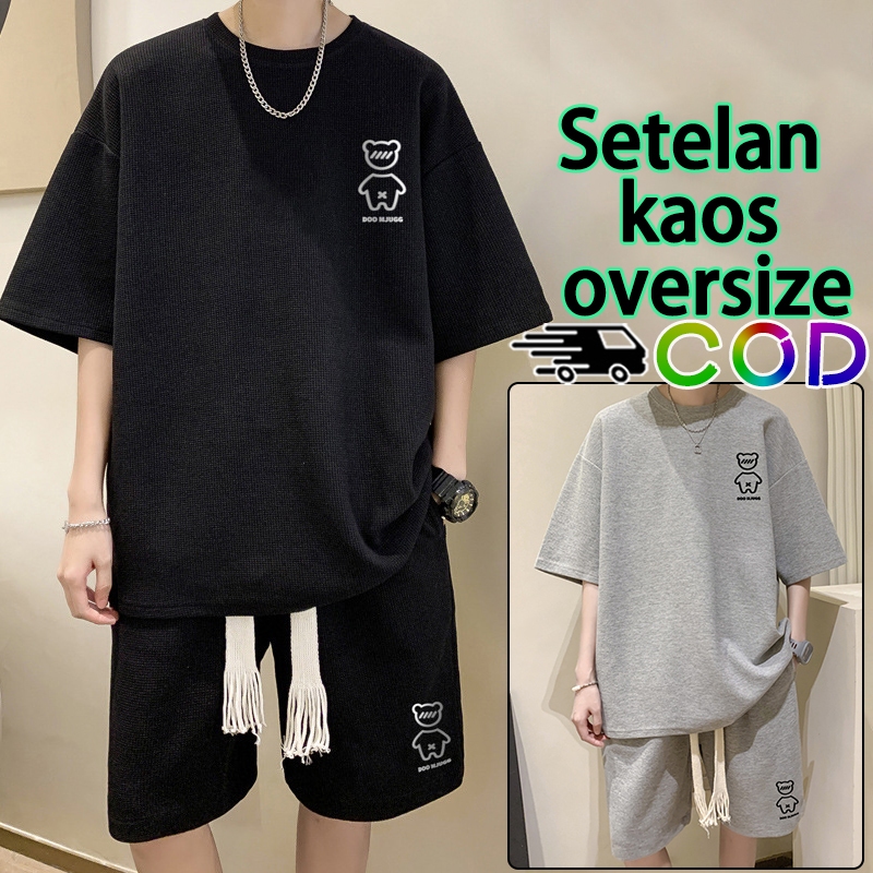 Jual 12H Kirim-setelan kaos pria lengan pendek 2025 Korea style nwe ...