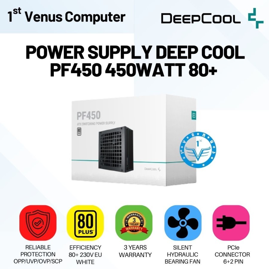 Jual POWER SUPPLAY PSU DEEPCOOL PF450 450W 80+ / DEEPCOOL PF450 PSU 80 ...