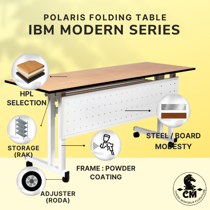 Jual MEJA LIPAT IBM TABLE POLARIS PERTEMUAN ORGANISASI SEKOLAH MEETING ...