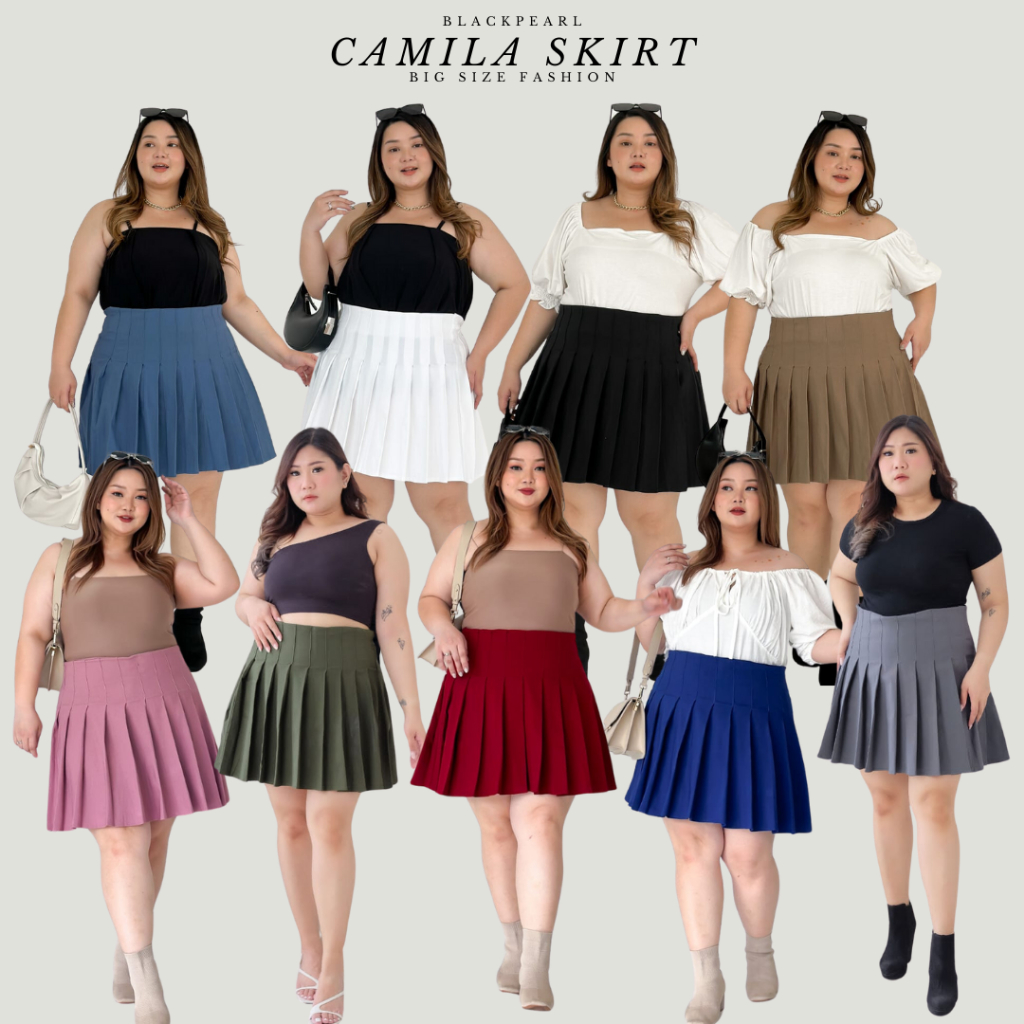 Jual CAMILA Rok lipit jumbo Big Size | Rok Tennis Plisket Jumbo | Rok ...