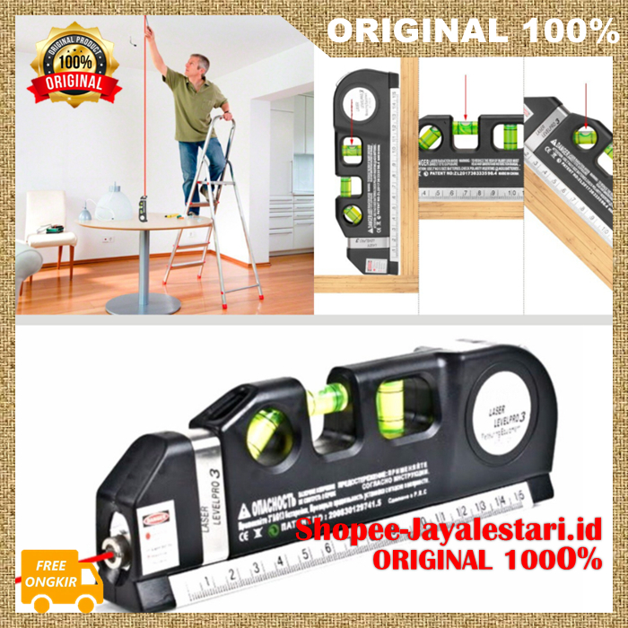 Jual Waterpas Fixit Laser Level Pro 3 Alat Ukur Laser Tukang Bangunan ...