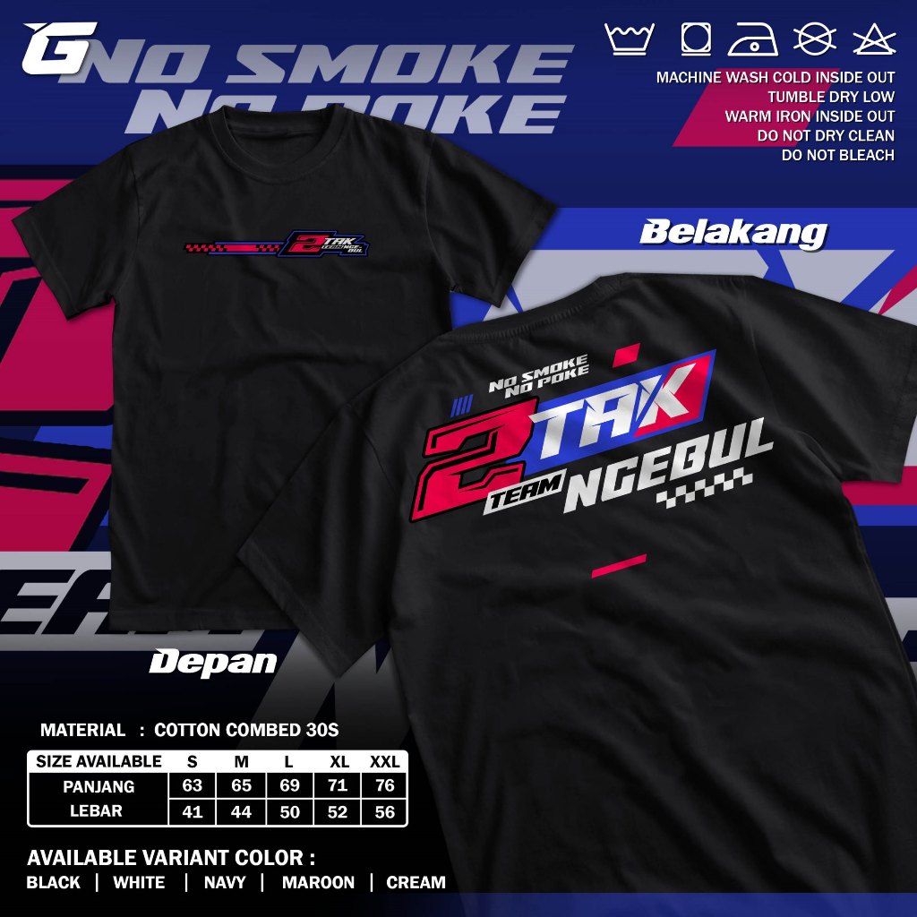 Jual Kaos Racing 2 Tak 2 Stroke Indonesia Team NgebuI No Smoke No Poke ...