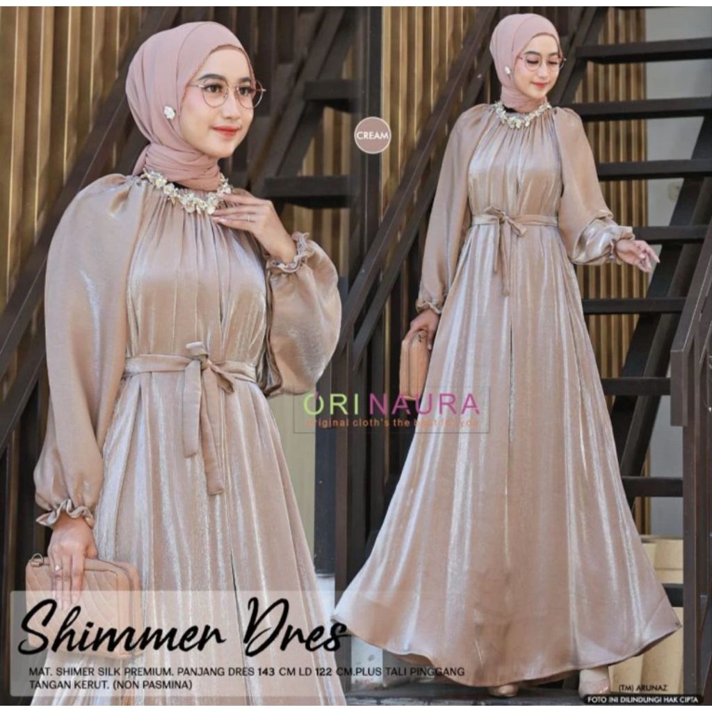 Jual Shimmer Dress Baju Gamis Wanita Bahan Cradenza Shimmer Silk ...