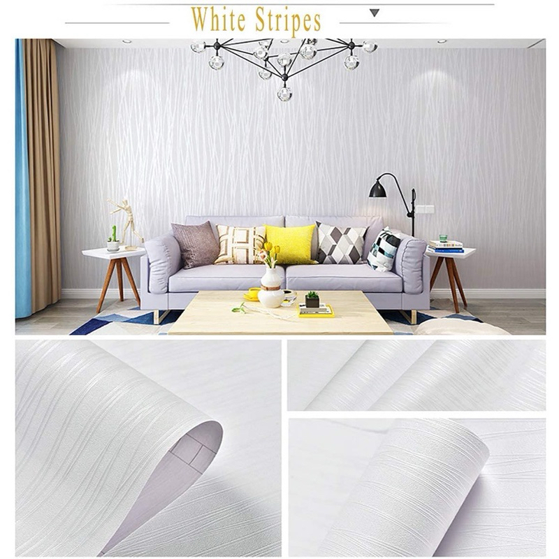 Jual wallpaper sticker dinding terlaris polos putih salur | Shopee Indonesia