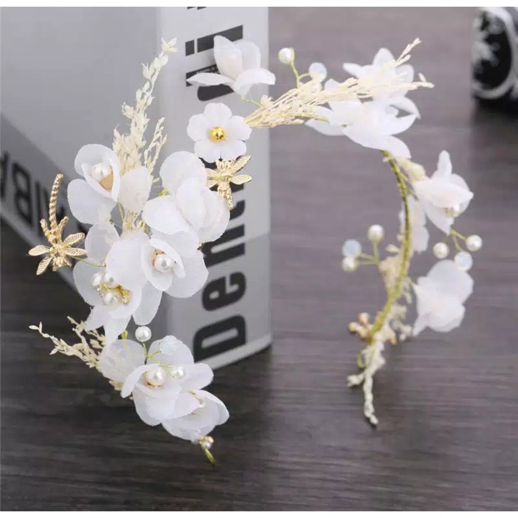 Jual Drapery Mahkota Bunga Putih - Headpiece Hiasan Hijab / Kepala ...