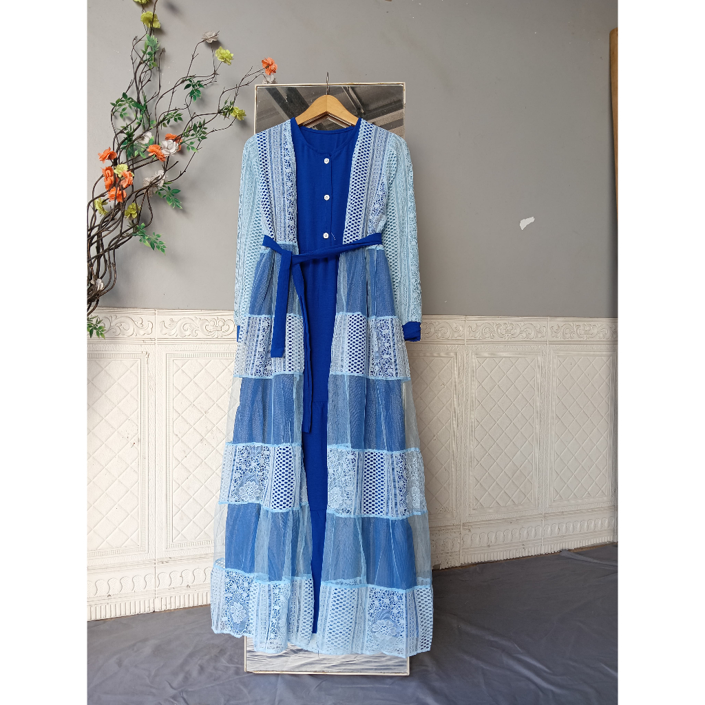 Jual GAMIS DEWISAN 2IN1 LONG OUTER BURKAT MIXX CRINKLE /COD/GAMIS ...