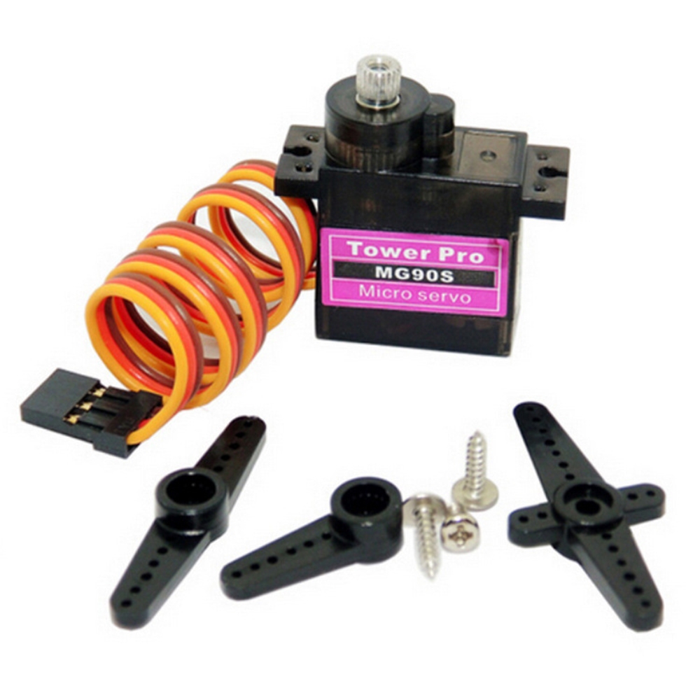 Jual Metal Gear Servo Motor Tower Pro MG90S 180° Servo RC Mobil Drone ...